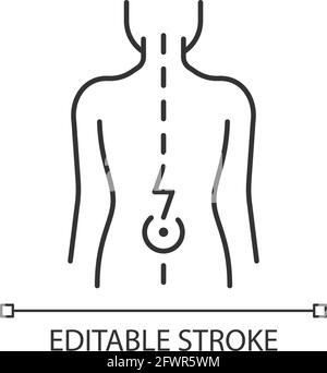 Lower back pain icon. Spinal ache. Medical symbol Stock Vector Image ...