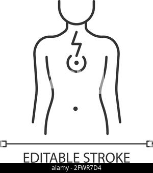 chest tightness disease symptom line icon vector illustration Stock ...
