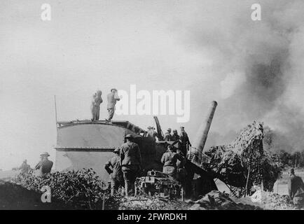 German railroad gun at the Western Front, 1918 Stock Photo - Alamy