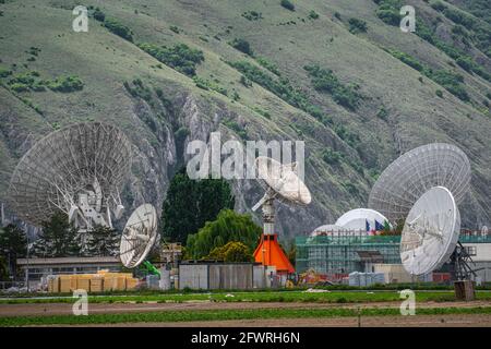 Telespazio space center in Fucino. Satellite dish for the in-orbit ...