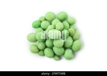 Tasty wasabi nuts isolated on white background Stock Photo - Alamy
