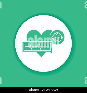 Pediatric cardiology concept icon. Children heart diagnosis. Pulse ...