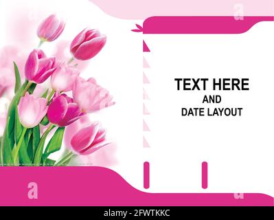 Flower with Vase Arrangement, Table Calendar Layout Design Stock Photo ...