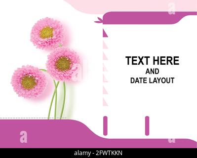 Flower with Vase Arrangement, Table Calendar Layout Design Stock Photo ...