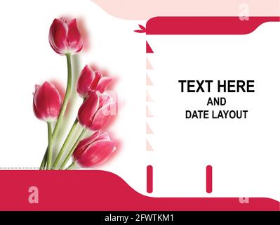 Flower with Vase Arrangement, Table Calendar Layout Design Stock Photo ...
