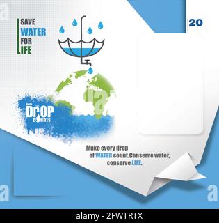 Save Water Table Calendar Layout Design, Save Water Design Idea Stock ...