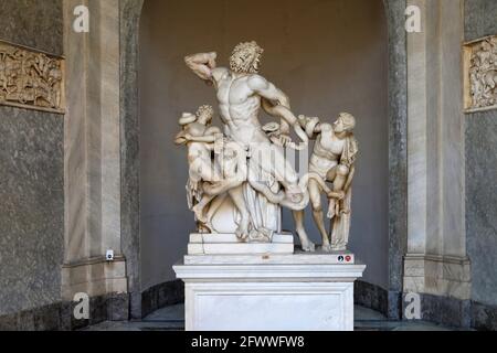 The statue of Laocoon and His Sons in Vatican Museums in Vatican City ...