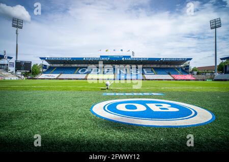 Odense, Denmark. 24th May, 2021. Issam Jebali (7) of OB and Joachim ...