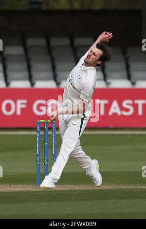 Ed Barnard in action bowling during Day 1 of the County Championship ...
