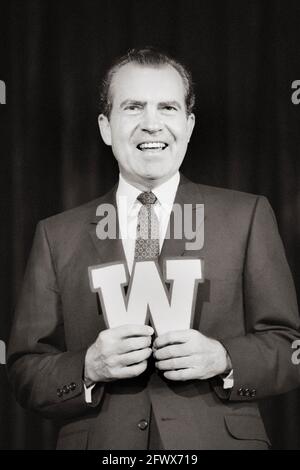 Richard Nixon (1913 - 1994) president of the United States, serving ...