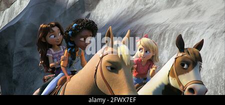 SPIRIT UNTAMED, from left: Abigail Stone (voice: Mckenna Grace) riding ...