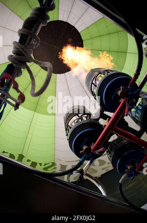 The gas flame of a hot air balloon Stock Photo - Alamy