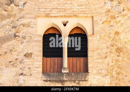 Brown windows frame on grunge or dust background. Vintage windows frame ...