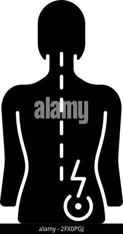 Lower back pain black glyph icon Stock Vector Image & Art - Alamy
