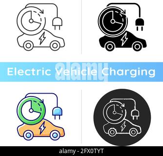 Charging time black glyph icon Stock Vector Image & Art - Alamy