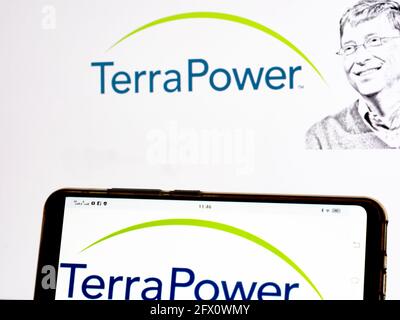 In this photo illustration, TerraPower, logo seen displayed on a ...