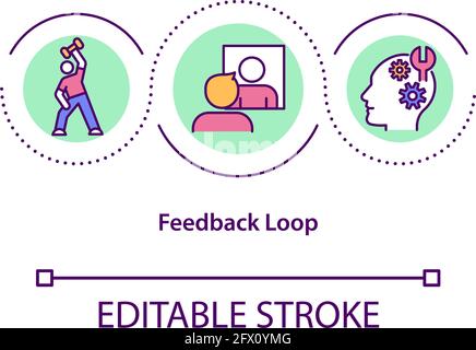 feedback loop vector icon isolated on transparent background, feedback ...