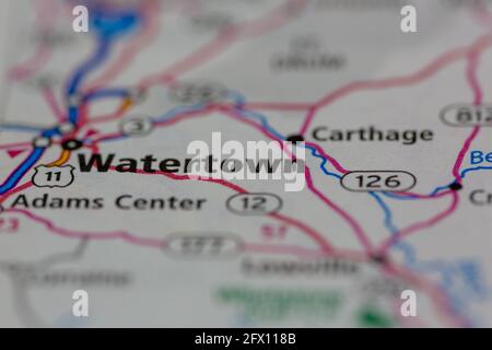 Watertown New York USA Shown on a Geography map or road map Stock Photo ...