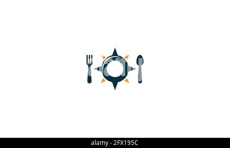 food compass logo with spoon fork and knife arrow 1 Stock Vector Image ...