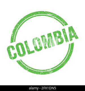 COLOMBIA text written on green dash stamp sign Stock Photo - Alamy
