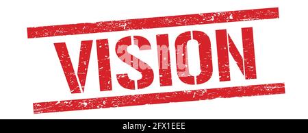 VISION text on red grungy rectangle stamp sign Stock Photo - Alamy
