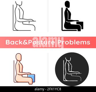 Upright sitting posture linear icon Stock Vector Image & Art - Alamy