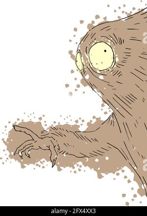 Scared monster face. Funny cute blue head Stock Vector Image & Art - Alamy