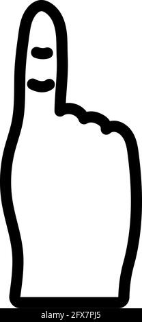 Fans foam finger icon. Black background with white. Vector illustration ...