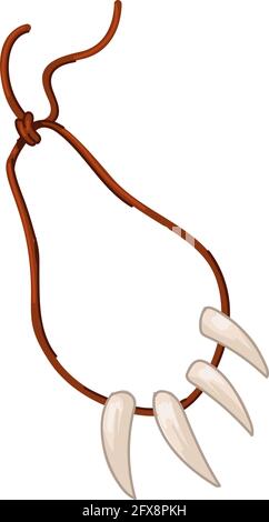 Teeth stone age necklace. Animal tooth bone necklace Stock Vector Image ...