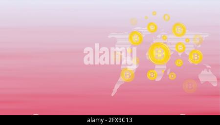 Image of connections over map on green background Stock Photo - Alamy