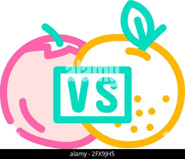 fight with oranges and tomatoes icon color illustration Stock Vector ...