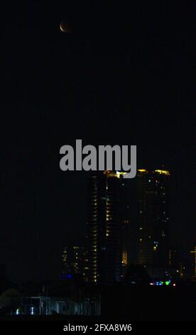 Jakarta, Indonesia. 26th May, 2021. The phenomenon of a full moon ...