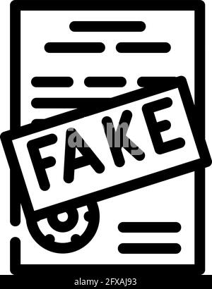 Fake Document Icon Vector Outline Illustration Stock Vector Image & Art ...