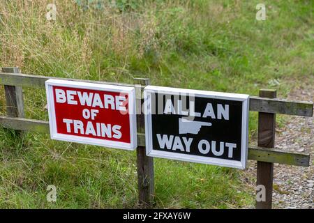 Welsh and English signs, Castell Caereinion Station, Welshpool ...