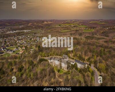 Aerial view of the former lung sanatorium in Windeck-Rosbach on the ...