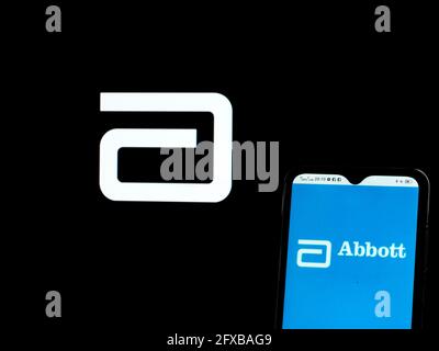 In this photo illustration, Abbott Laboratories logo seen displayed on ...
