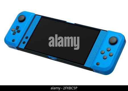 Realistic video game controllers attached to touch screen isolated on ...