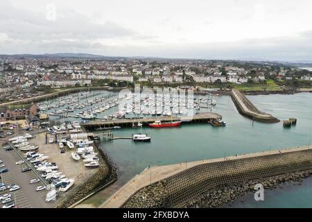Aerial drone view of Bangor Co Down Northern Ireland Stock Photo - Alamy