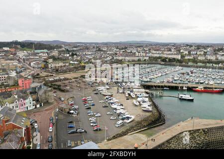 aerial view of Bangor town centre in North Wales Stock Photo - Alamy