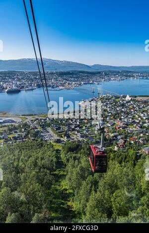 Tromso city view from Fjellheisen Peak on a cold winter day Stock Photo ...