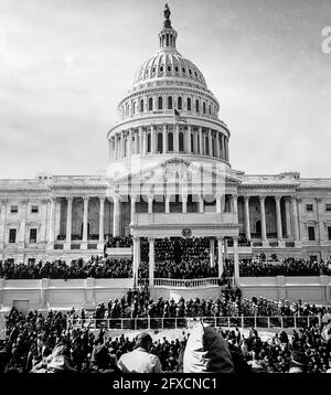 John F. Kennedy is sworn in as President at the United States Capitol ...