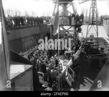Launching of fishing inspection ship Willem Beukelsz. shipyard De ...