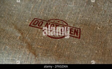 Private stamp printed on linen sack. Privacy, secret and confidential ...