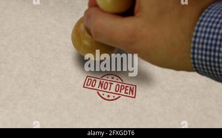 Do not open stamp and stamping hand. Secret and confidential private ...