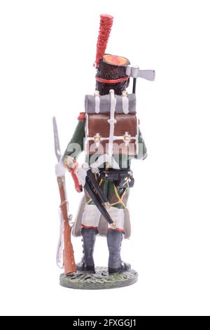 tin soldier Sapper Irish Legion 1809 Isolated on white Stock Photo - Alamy
