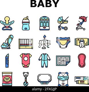 Newborn scales icons color set vector for any web design on white ...