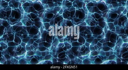 caustics below the water surface. Pool water with shiny rays. Ripple ...