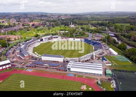 An aerial view of the Essex County Cricket Ground in Chelmsford Stock ...