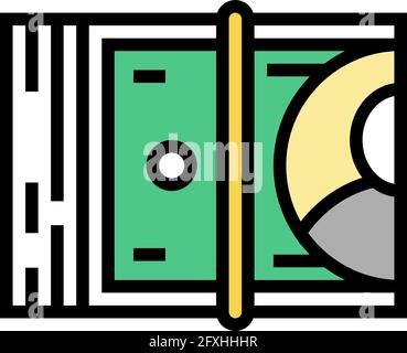 money banknotes for player in video game color icon vector illustration ...