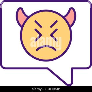offensive messages cyberbullying color icon vector illustration Stock ...